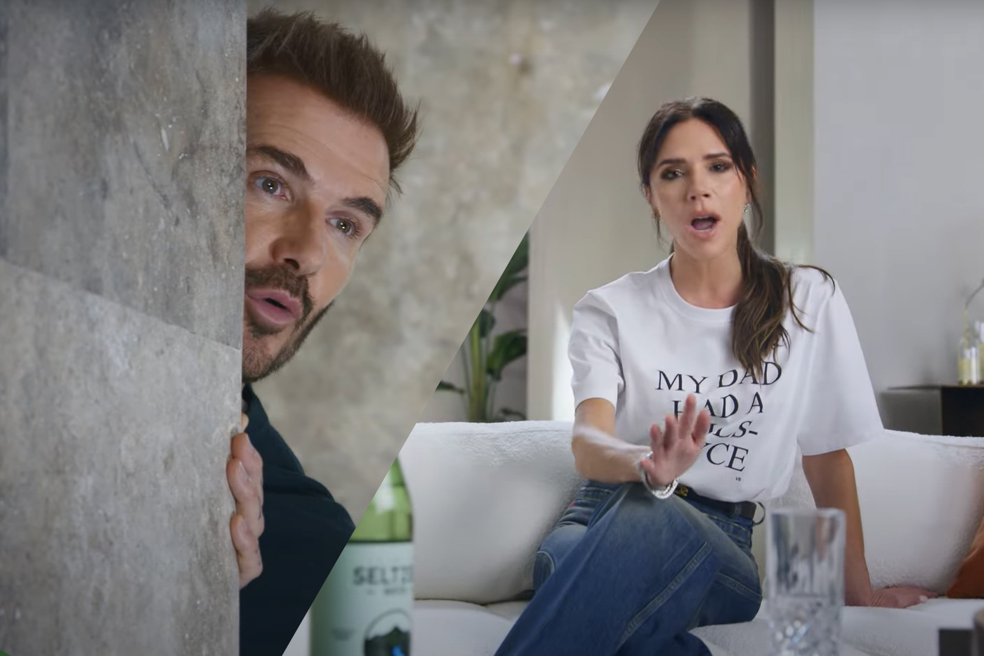 David And Victoria Beckham Recreate Famous Meme For Super Bowl Advert ...