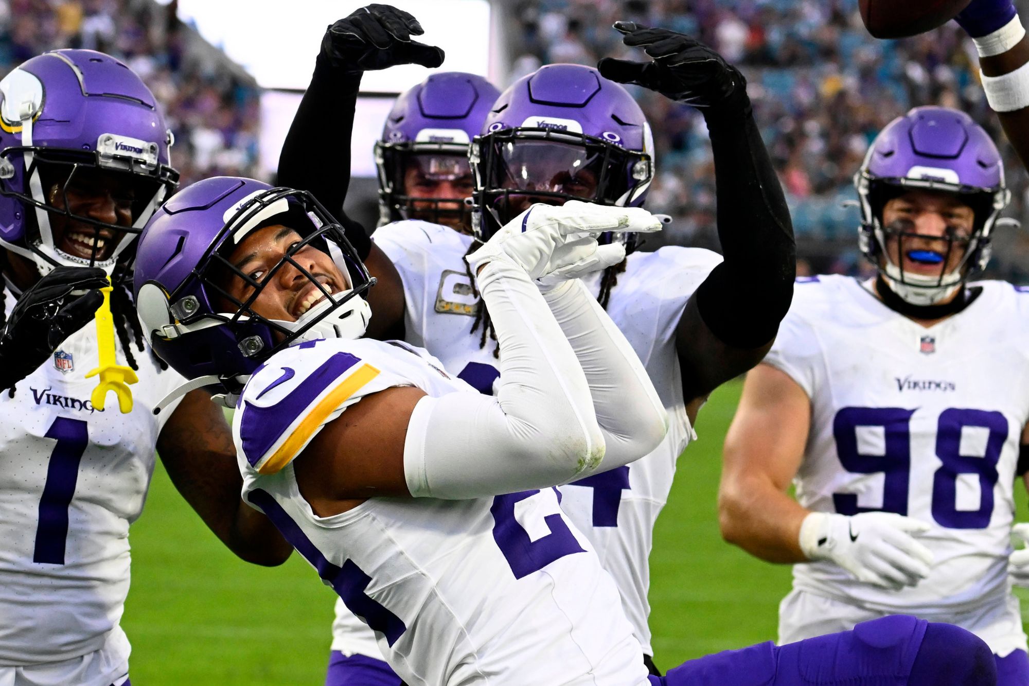 Cam Bynum performed a perfect Ray Gun celebration during Minnesota ...